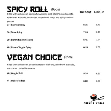 Sushi Yoka Menu